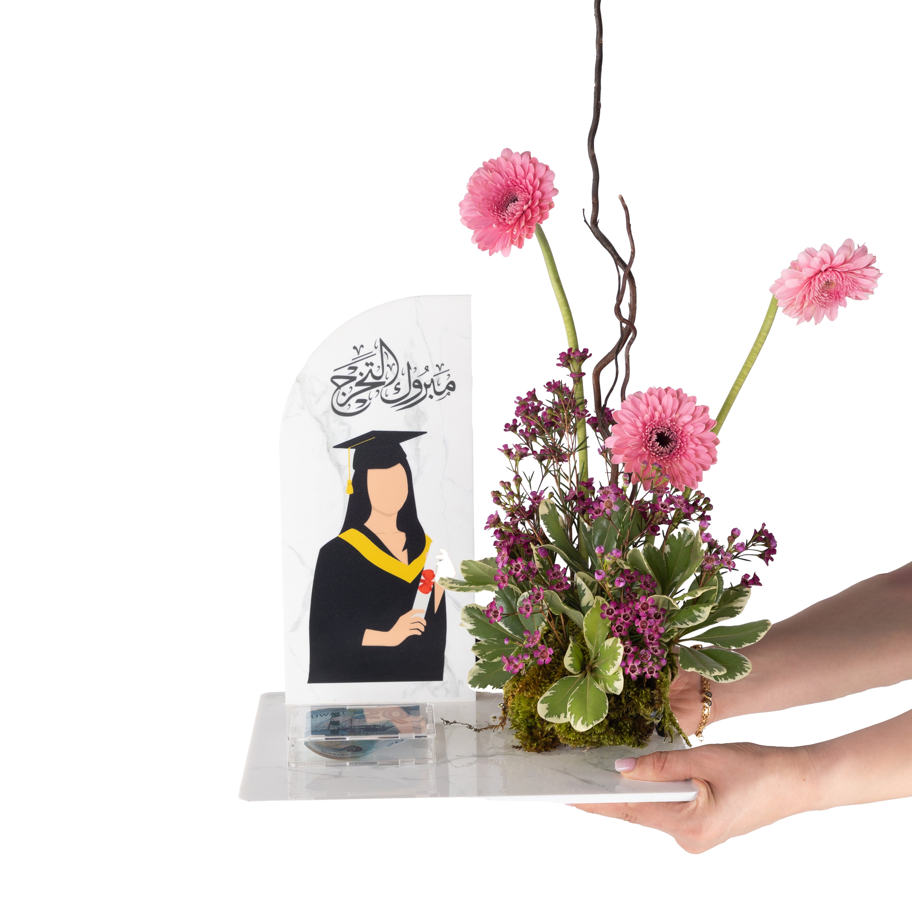 "Congratulations Graduate" UV Printed Acrylic Stand with Money Box & F ...